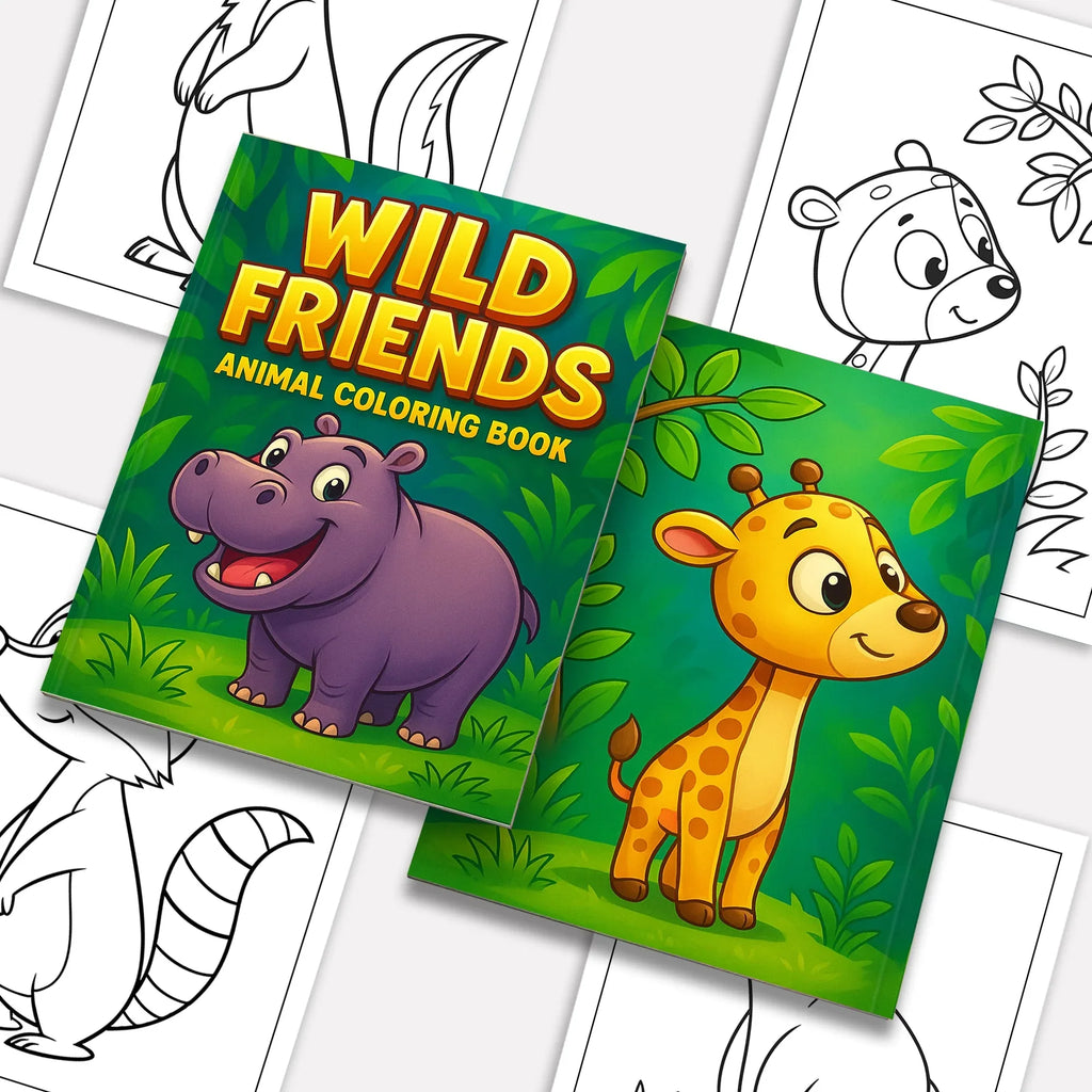 Wild Friends Coloring Pages – 48 Pages – Fun Animal Designs – For Kids ...