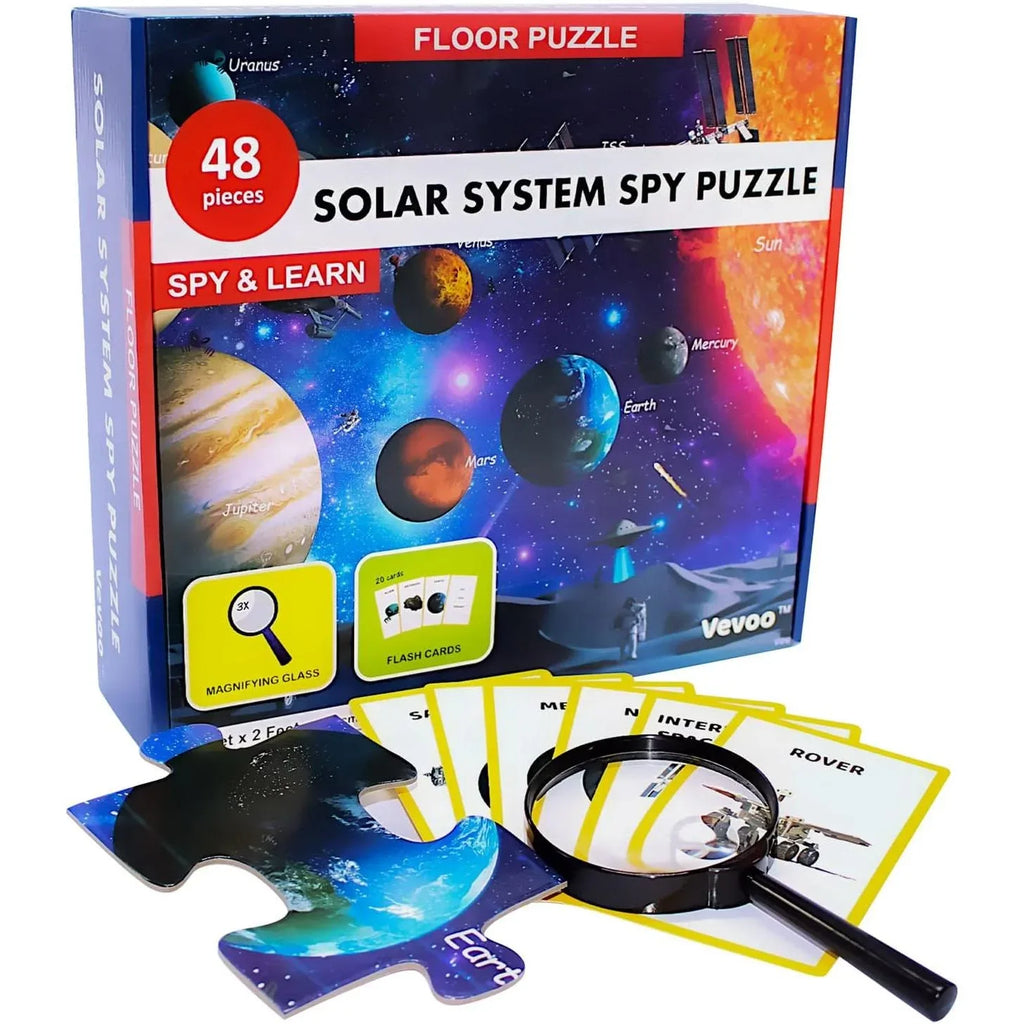 Solar System Spy 48 Piece Floor Jigsaw Puzzle with Flashcards & Magnif ...