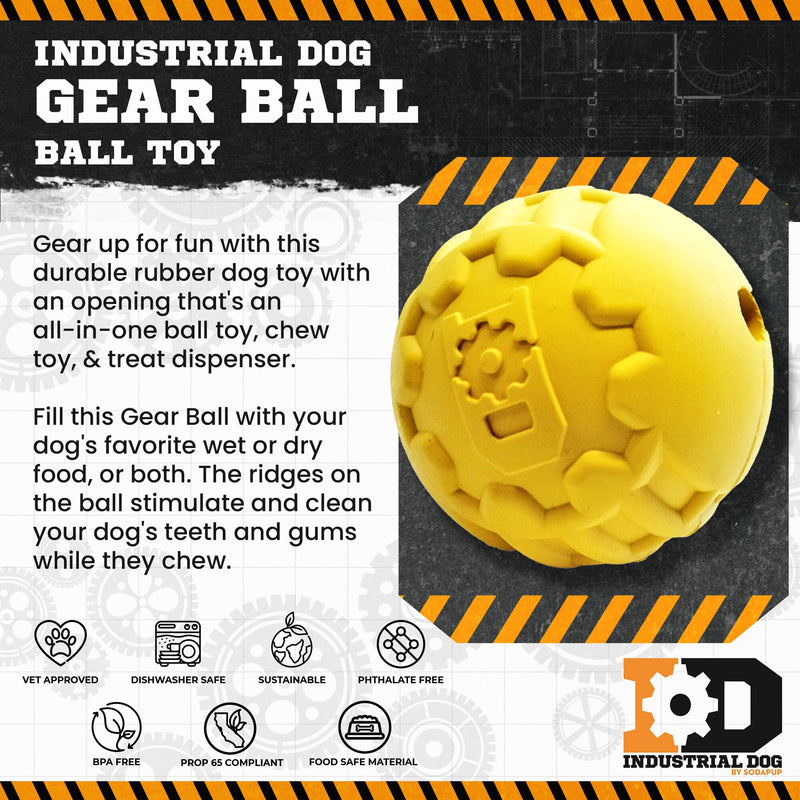 Industrial Dog Ball Rubber Chew Toy for Heavy Chewers | Yellow | USA M ...