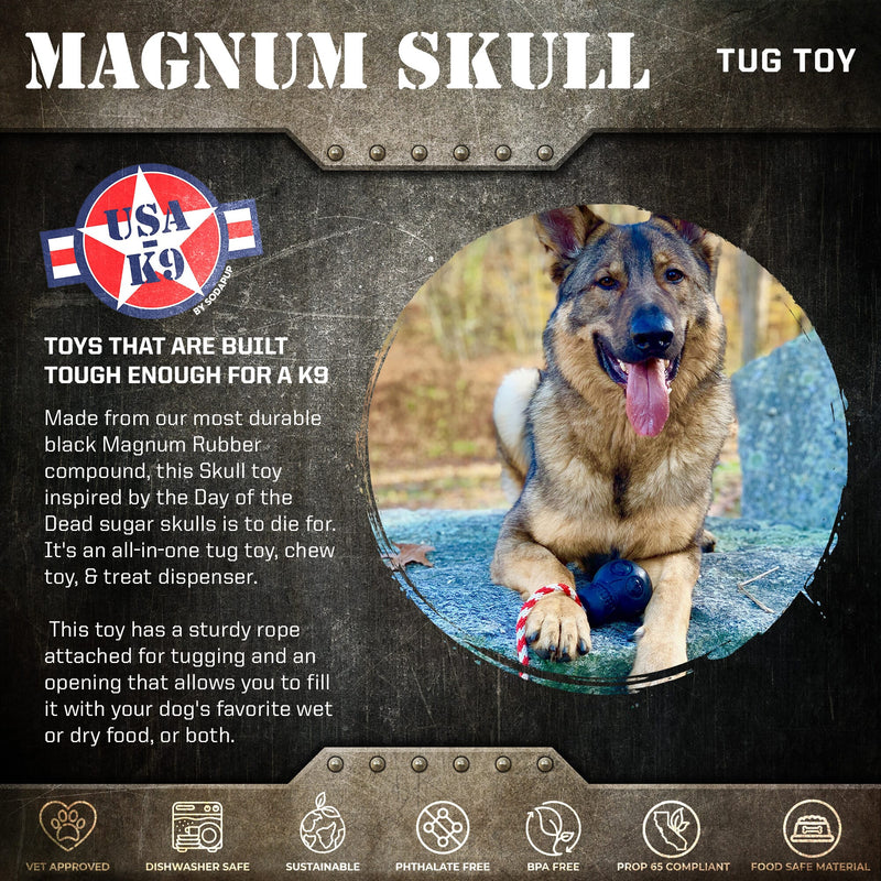 USA-K9 Magnum Skull - Black Magnum Rubber Chew Toy for Extreme Chewers ...