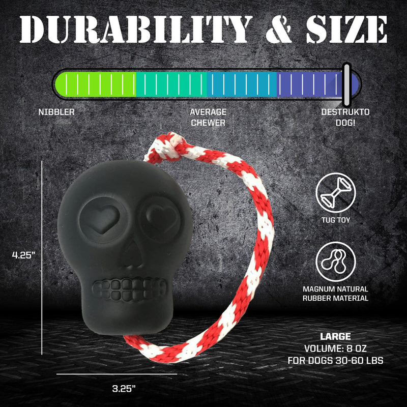 USA-K9 Magnum Skull - Black Magnum Rubber Chew Toy for Extreme Chewers ...
