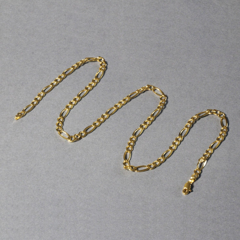 10K Yellow Gold Solid Figaro Chain (4.50 mm) – BIG FRENCHIES