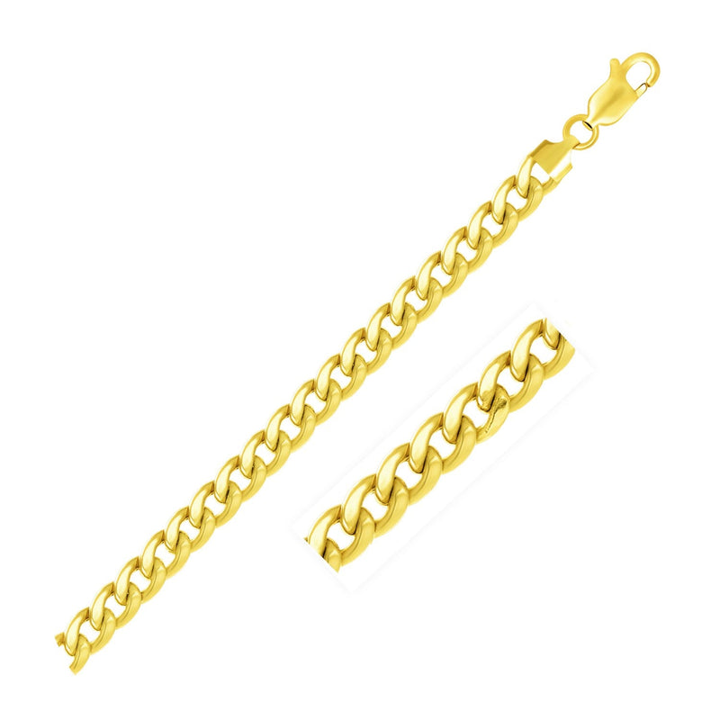 6.7mm 14k Yellow Gold Miami Cuban Semi Solid Chain – BIG FRENCHIES