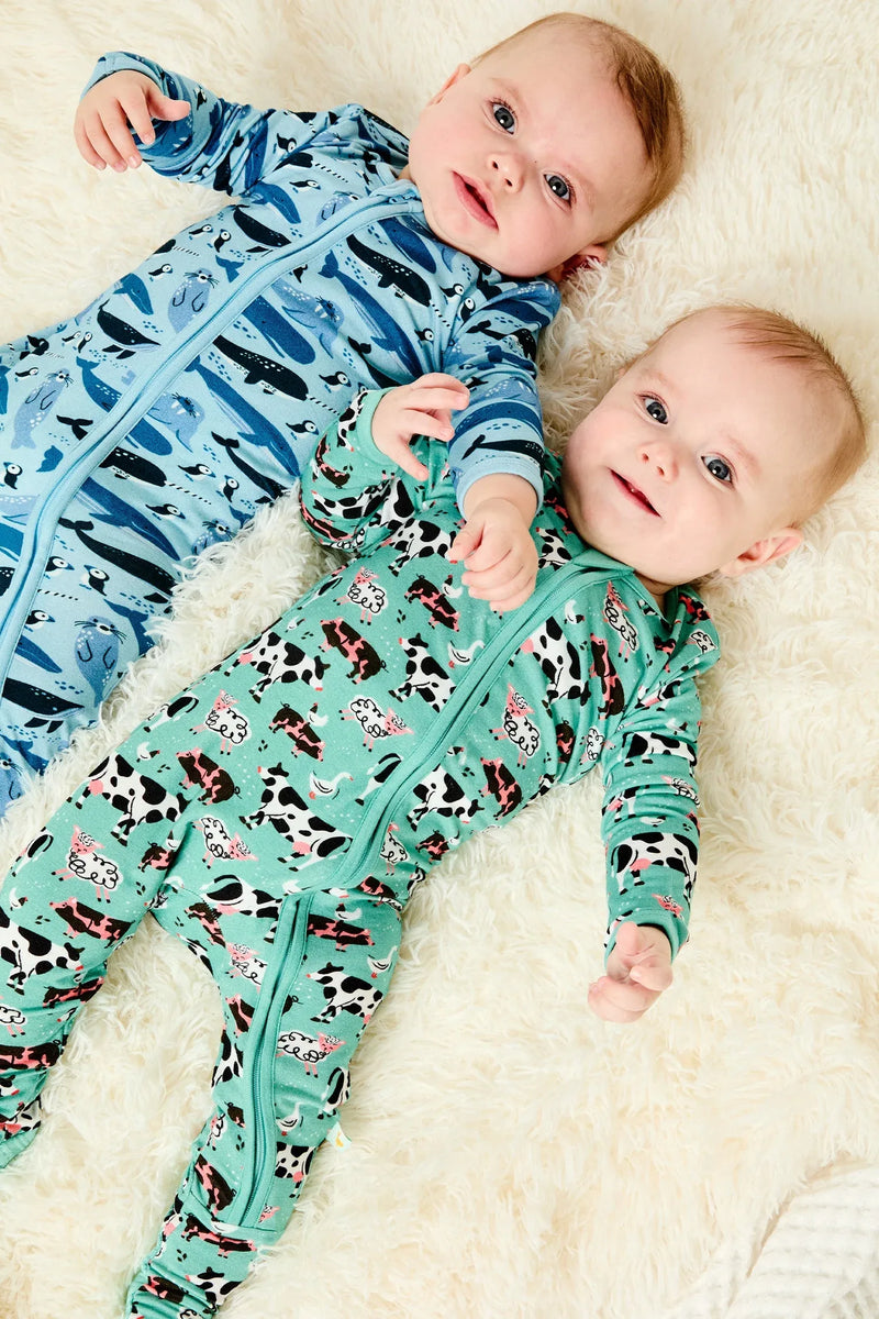 Soft & Stretchy Zipper Footie - Farm Friends – BIG FRENCHIES