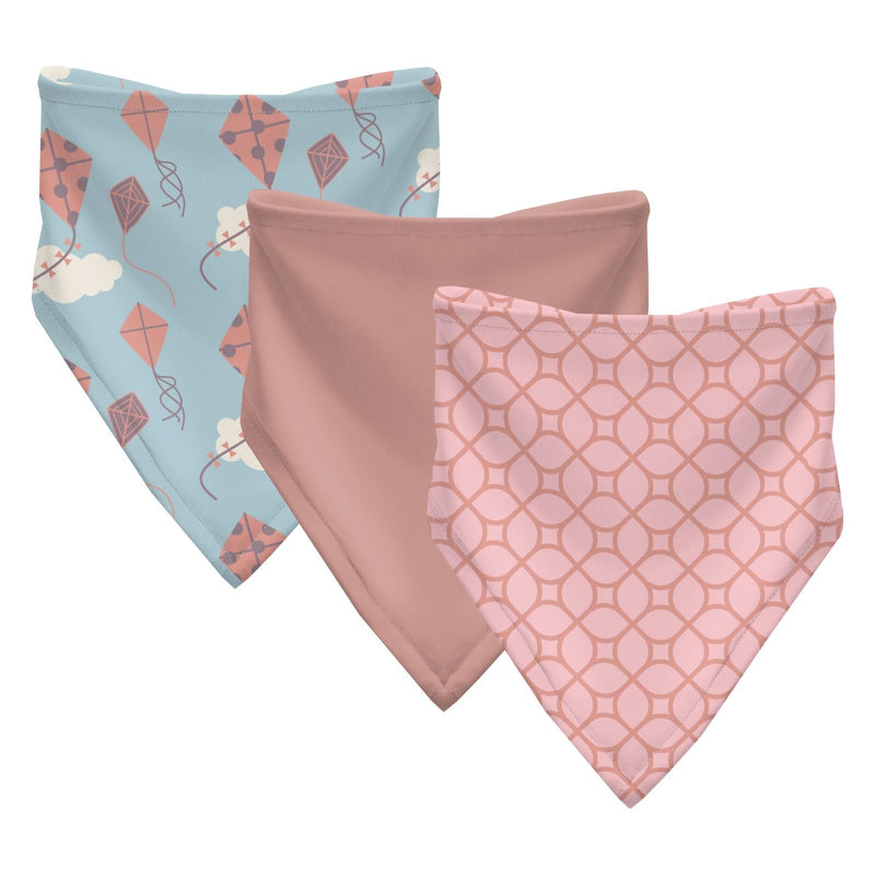 Print Bandana Bib Set of 3 in Spring Day Kites, Blush and Blush Spring ...