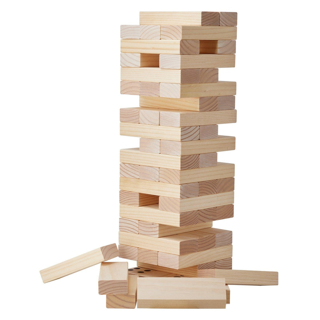 Tumbling Timber Toy 60 Blocks Giant Tumble Tower Blocks Game Pine Wood ...